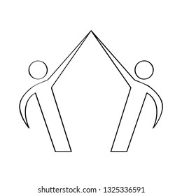 Outline Teamwork Vector Illustration Design Stock Vector (Royalty Free ...