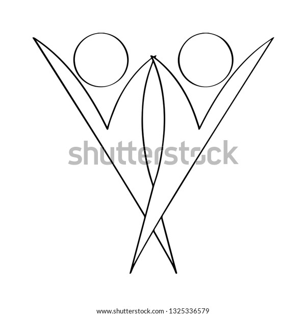 Outline Teamwork Vector Illustration Design Stock Vector (Royalty Free ...