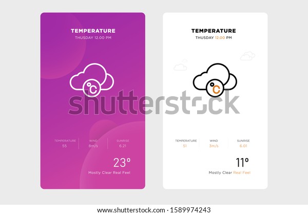 Outline Temperature Icon Design Concept On Stock Vector (Royalty Free ...