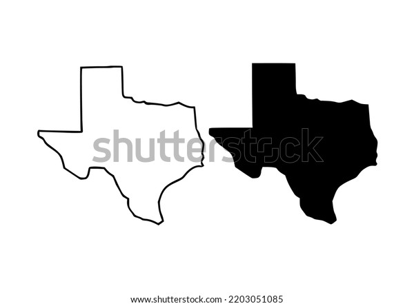 Outline Texas State Clipart Stock Vector (Royalty Free) 2203051085 ...