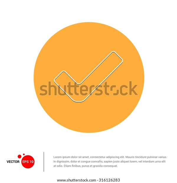 Outline Tick Icon Vector Illustration Flat Stock Vector (Royalty Free ...