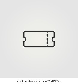 Ticket Line Art Outline Ticket Icon Stock Vector (Royalty Free ...