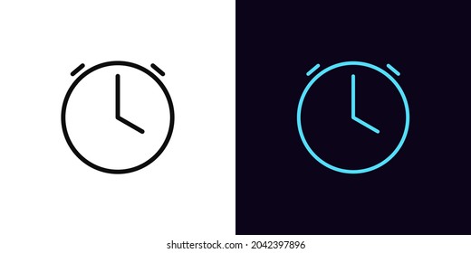 Outline Time Icon Editable Stroke Linear Stock Vector (Royalty Free ...