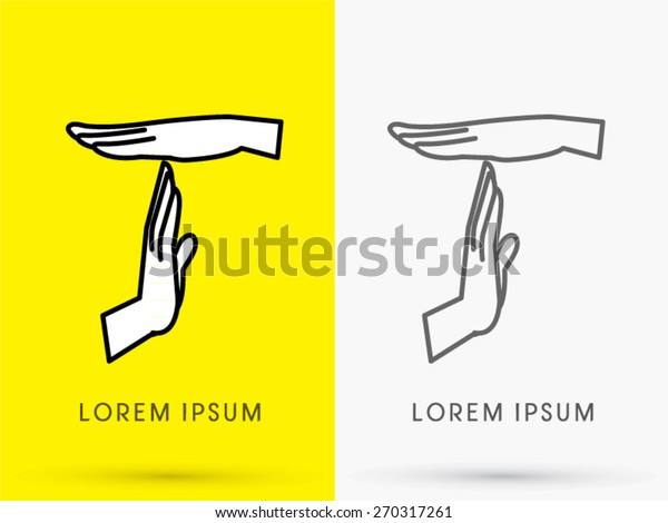 Outline Timeout Signal Hand Sign Logo Stock Vector (Royalty Free ...