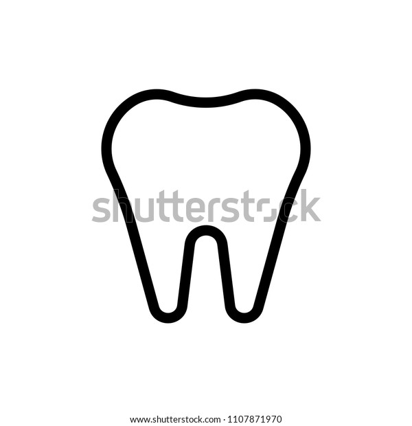 Outline Tooth Icon Black Vector Illustration Stock Vector (Royalty Free ...