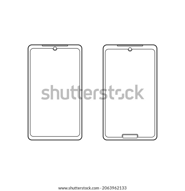 Outline Touch Screen Mobile Phone Design Stock Vector (Royalty Free ...