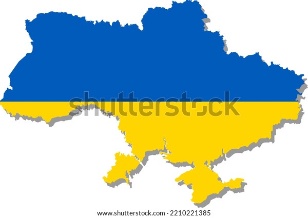 Outline Ukraine Map Country Eastern Europe Stock Vector (Royalty Free ...