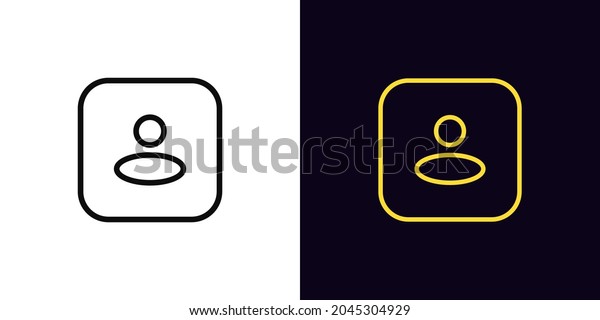Outline User Icon Editable Stroke Linear Stock Vector (Royalty Free ...