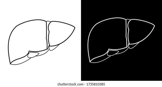Outline Vector Drawing Human Liver Illustration Stock Vector (Royalty ...