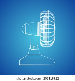 Outline Vector Illustration Fan Side View Stock Vector (Royalty Free ...