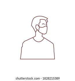 Outline Vector Illustration Graphic Young Man Stock Vector (Royalty ...