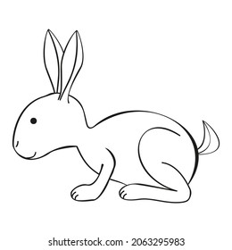 Outline Vector Illustration Hare Isolated On Stock Vector (Royalty Free ...