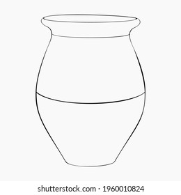 Outline Vector Illustration Pot Isolated On Stock Vector (Royalty Free ...
