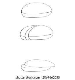 Outline Vector Illustration Round Buns Isolated Stock Vector (Royalty ...
