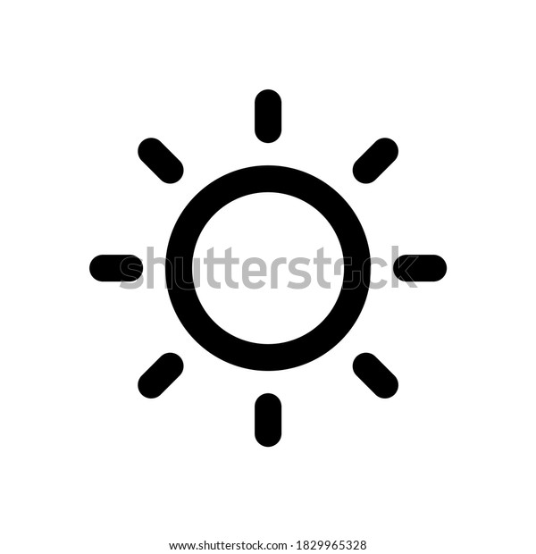 Outline vector illustration of simple sunny weather icon. Good for ...