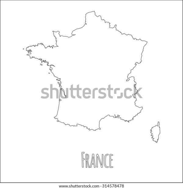 Outline Vector Map France Simple France 스톡 벡터(로열티 프리) 314578478 ...