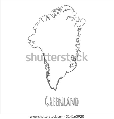 Outline Vector Map Greenland Simple Greenland Stock Vector (Royalty ...