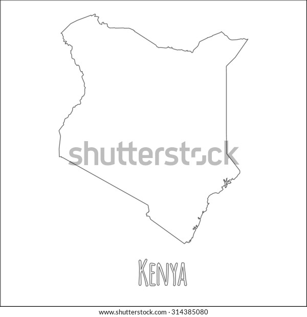 Outline Vector Map Kenya Simple Kenya Stock Vector (Royalty Free ...