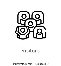 Outline Visitors Vector Icon Isolated Black Stock Vector (Royalty Free ...
