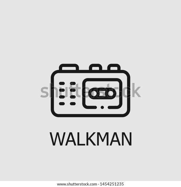 Outline Walkman Vector Icon Walkman Illustration Stock Vector (Royalty ...