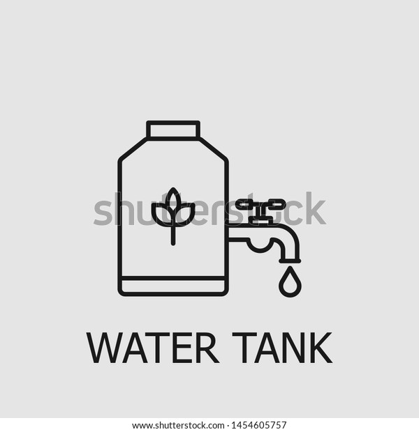 Outline Water Tank Vector Icon Water Stock Vector (Royalty Free ...