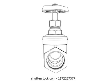 Outline Water Tap Vector Stock Vector (Royalty Free) 1172267377 ...