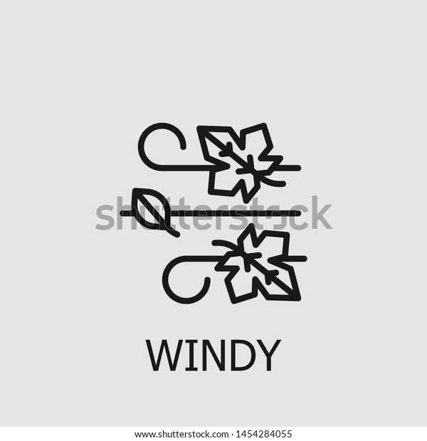 Outline Windy Vector Icon Windy Illustration Stock Vector (Royalty Free ...