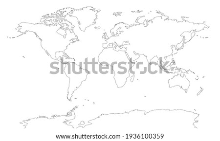 World Map Line Drawing | Free download on ClipArtMag