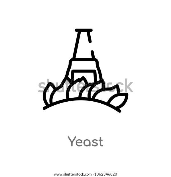 Outline Yeast Vector Icon Isolated Black Stock Vector (Royalty Free ...