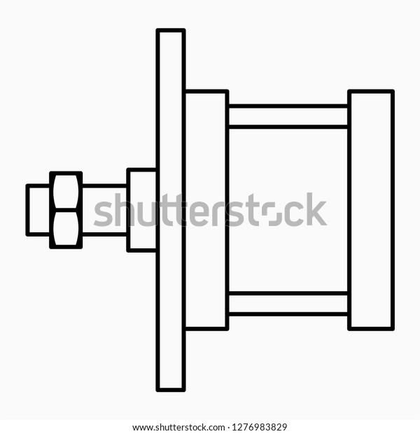 Outline Yoke Cylinder Vector Icon Stock Vector (Royalty Free ...