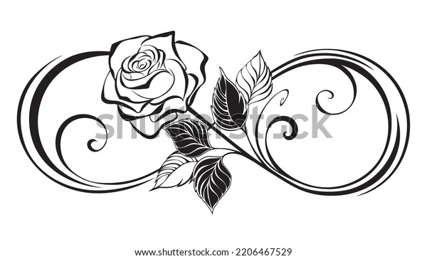Outlined Black Infinity Symbol Blooming Straight Stock Vector (Royalty ...