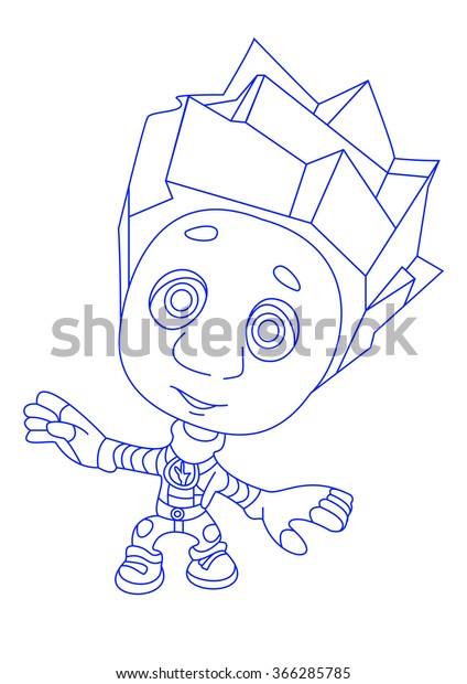 Outlined Cartoon Character Nolik Russian Animated: เวกเตอร์สต็อก (ปลอด ...