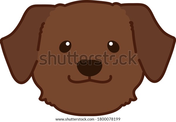 Outlined Chocolate Brown Labrador Front Face Stock Vector (Royalty Free ...
