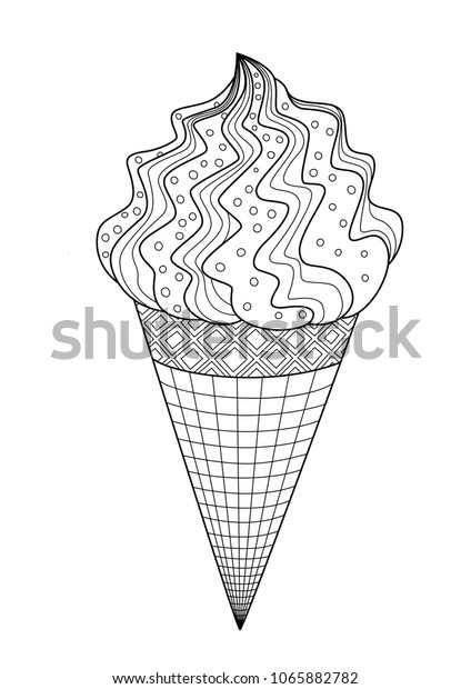Outlined Doodle Antistress Coloring Page Ice Stock Vector (Royalty Free ...