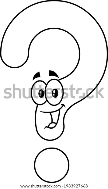 Outlined Happy Question Mark Cartoon Character Stock Vector (Royalty ...
