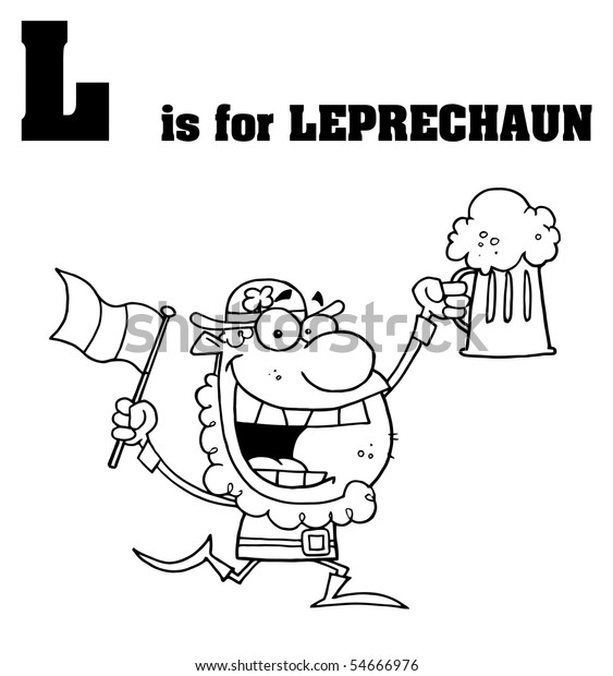 Outlined Leprechaun L Leprechaun Text Stock Vector (Royalty Free) 54666976