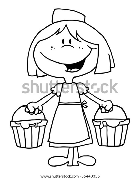 Outlined Maid Milk Stock Vector (Royalty Free) 55440355 | Shutterstock