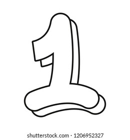 Outlined Number One On White Background Stock Vector (Royalty Free ...
