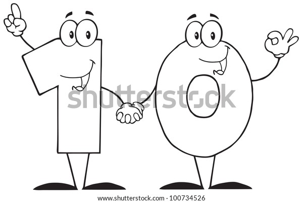 Outlined Number Ten Cartoon Character Stock Vector (Royalty Free) 100734526
