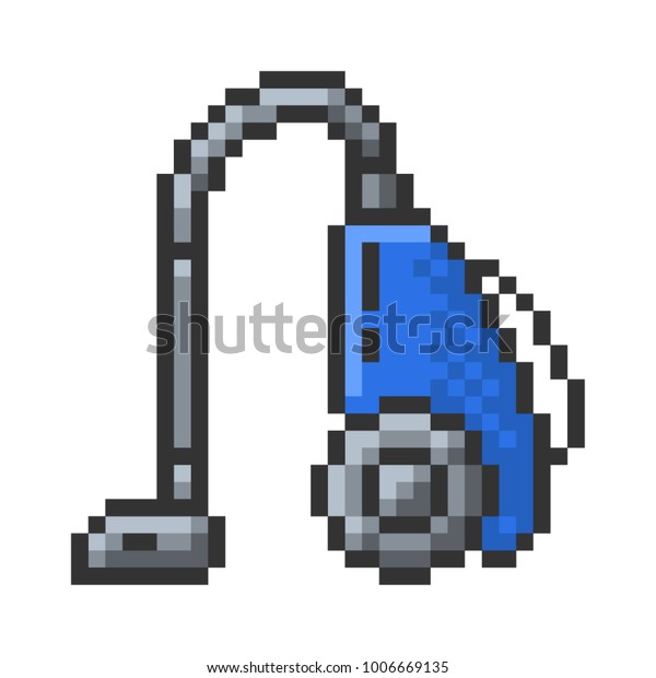 Outlined Pixel Icon Vacuum Cleaner Fully Stock Vector (Royalty Free ...