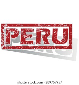 Outlined Red Stamp Country Name Peru Stock Vector (Royalty Free ...
