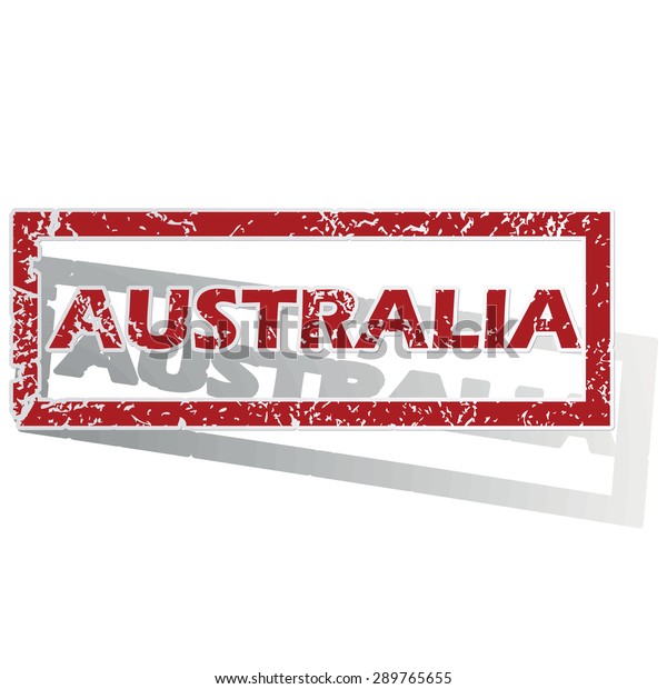 Outlined Red Stamp Country Name Australia: เวกเตอร์สต็อก (ปลอดค่า ...
