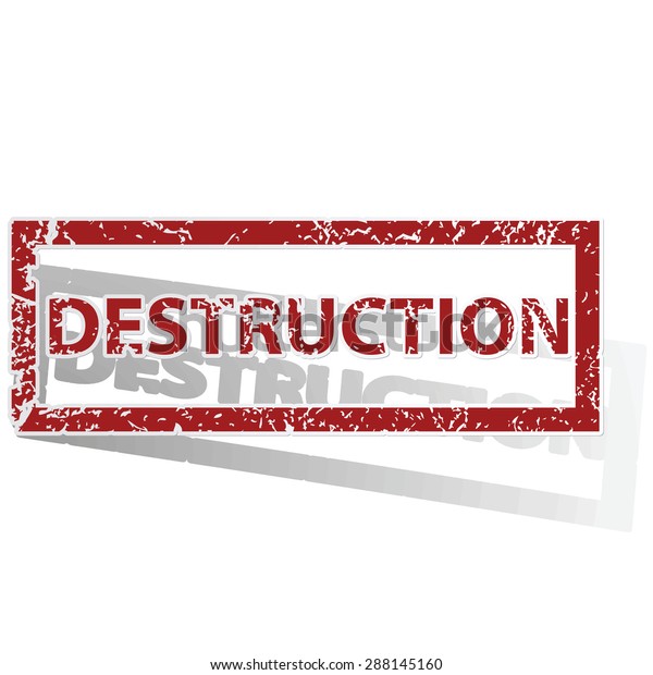 Outlined Red Stamp Word Destruction Shadow Stock Vector (Royalty Free ...