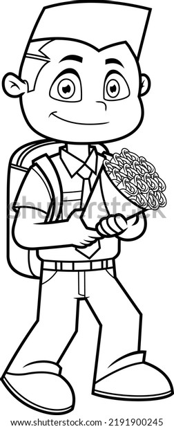 Un Personaje De Caricatura De Muchacho: vector de stock (libre de ...