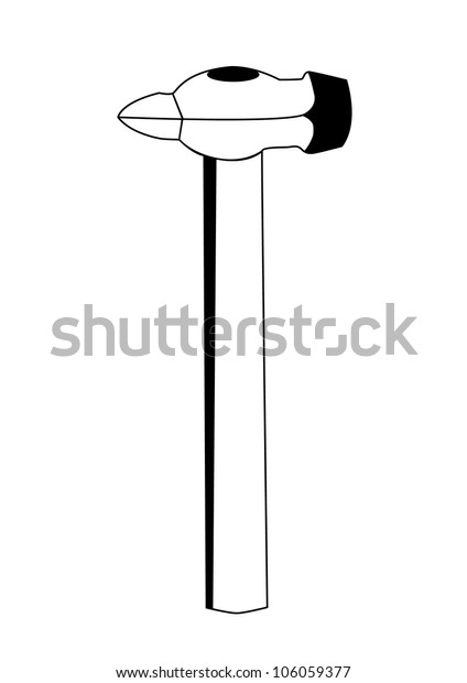 Outlines Hammer Vector Icon Stock Vector (Royalty Free) 106059377 ...