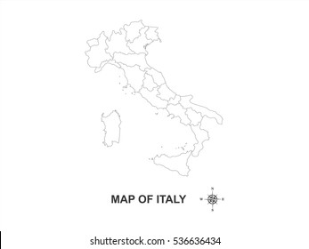 Outlines Map Italy On White Background Stock Vector (Royalty Free ...