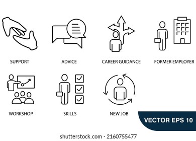 Outplacement Icons Set Outplacement Pack Symbol Stock Vector (Royalty ...