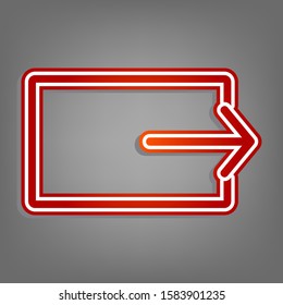 Output Sign Flat Orange Icon Overlapping Stock Vector (Royalty Free ...