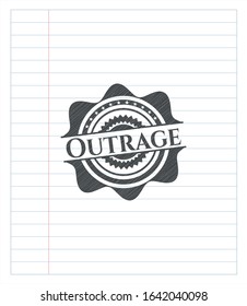 Outrage Emblem Draw Pencil Effect Vector Stock Vector (Royalty Free ...