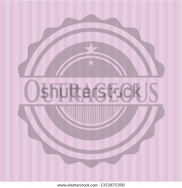 Outrageous Badge Pink Background Stock Vector (Royalty Free) 1353875300